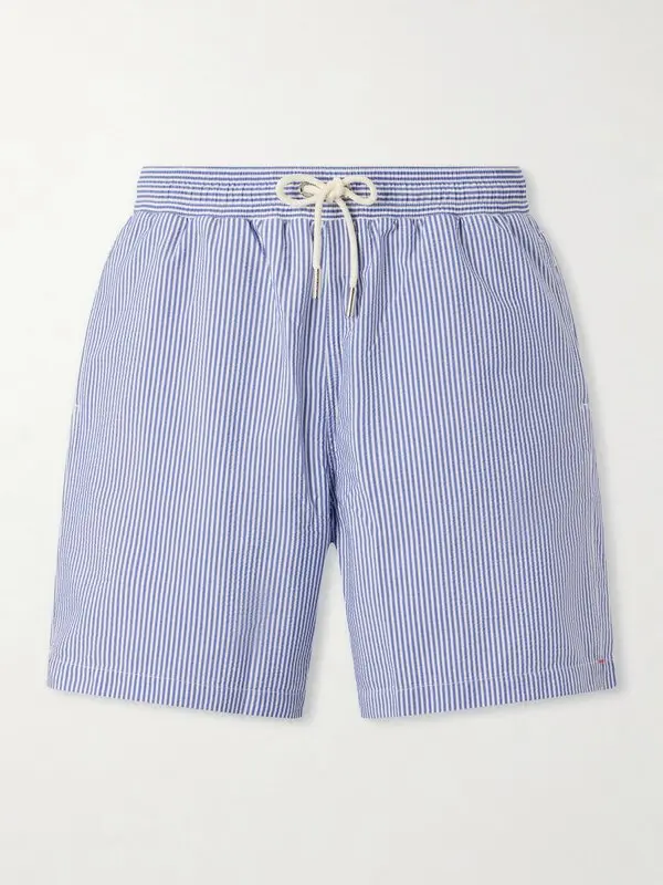Orlebar Brown Mastiff Ii Striped Seersucker Swim Shorts - Blue