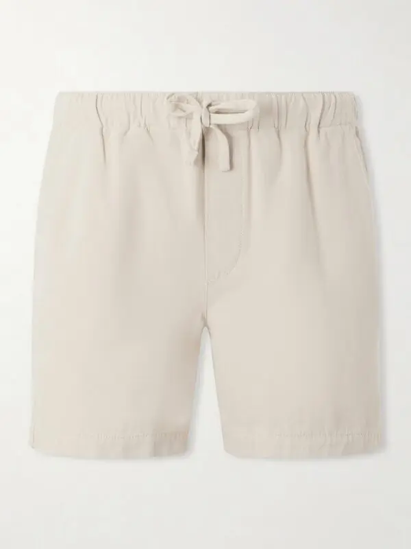 FRAME Straight-leg Cotton-canvas Drawstring Shorts - Neutrals