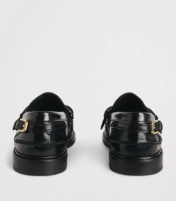 Sandro Leather Buckled Loafers