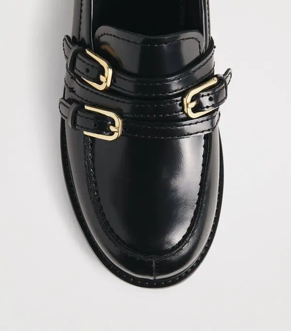 Sandro Leather Buckled Loafers