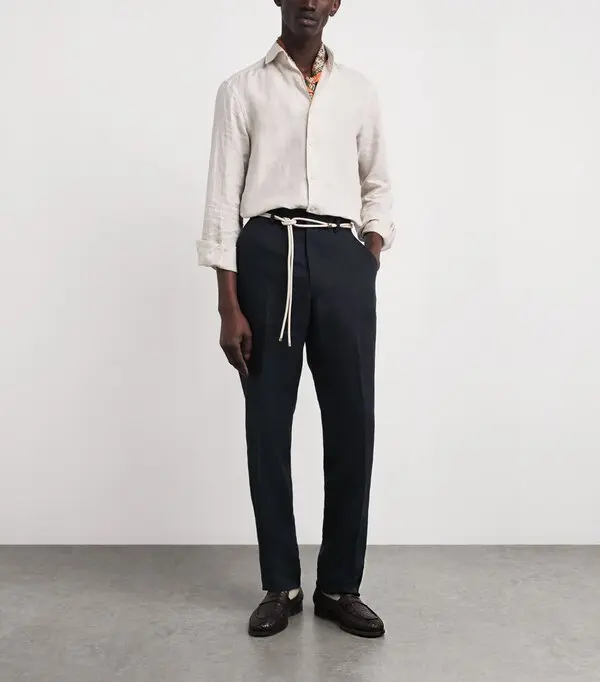 Agnona Linen Straight Trousers