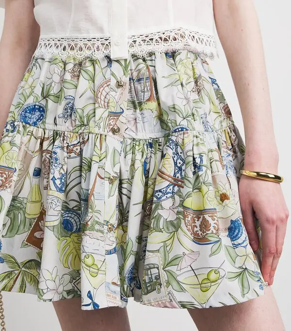 Maje Printed Mini Skirt - White