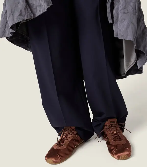 Miu Miu Wool-blend Wide Leg Trousers