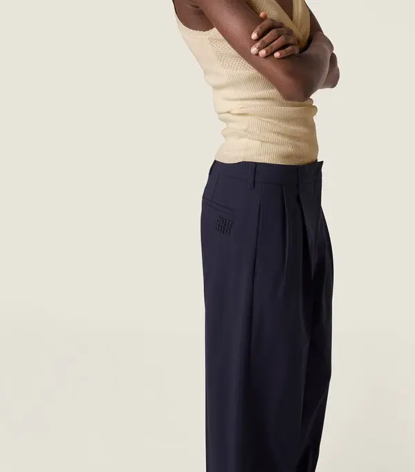 Miu Miu Wool-blend Wide Leg Trousers
