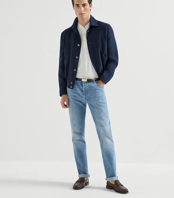 Brunello Cucinelli Stretch-cotton Slim Jeans - Blue