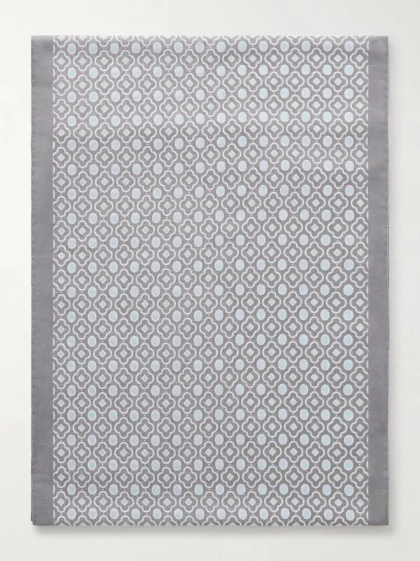 Anderson & Sheppard Printed Cotton-voile Scarf - Gray