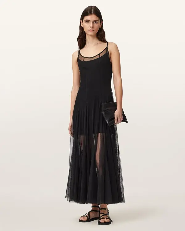 ALLSAINTS Harmonia Slim Fit 2-in-1 Dress - Black
