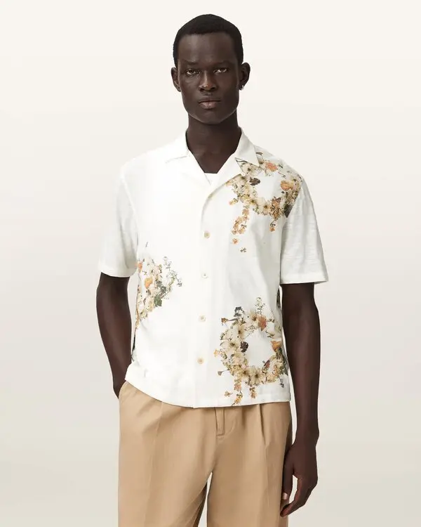ALLSAINTS Fleur Oversized Short Sleeve Shirt - Ecru