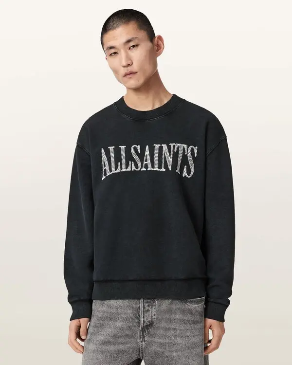 ALLSAINTS Dash Long Sleeve Boxy Sweatshirt - Black