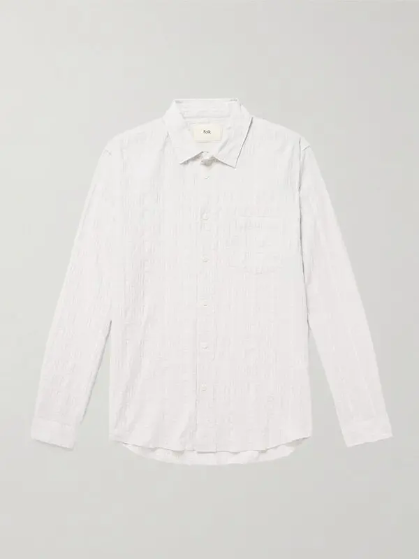 Folk Checked Cotton-blend Seersucker Shirt