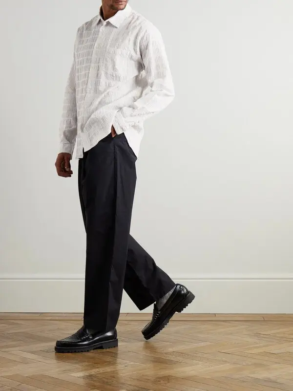 Folk Checked Cotton-blend Seersucker Shirt