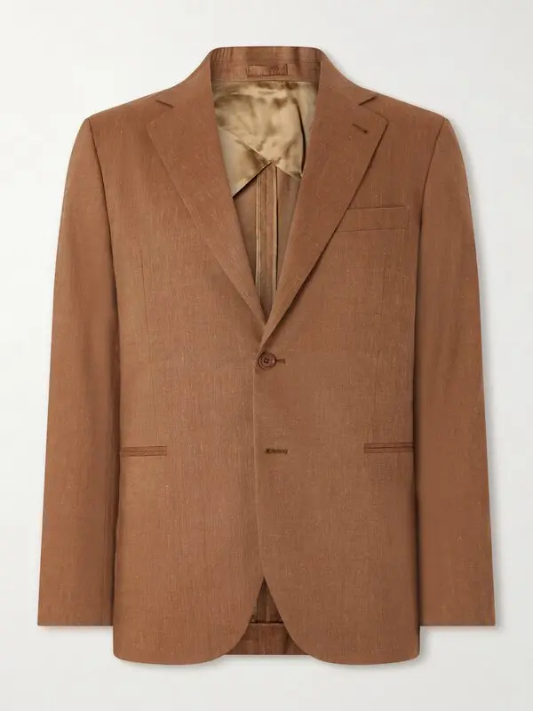Frescobol Carioca Paulo Linen And Virgin Wool-blend Suit Jacket
