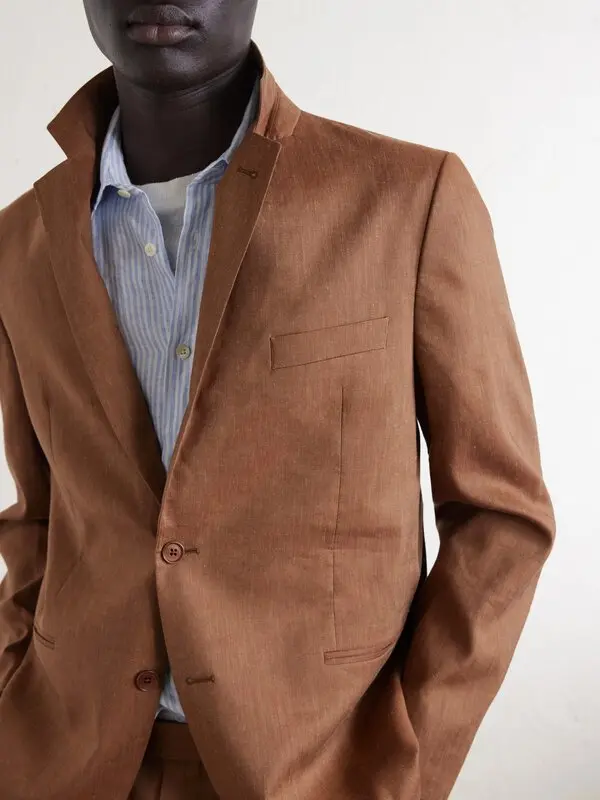 Frescobol Carioca Paulo Linen And Virgin Wool-blend Suit Jacket