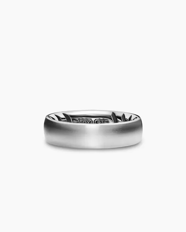 David Yurman Streamline® Band Ring In Sterling Silver With Black Diamonds - All Sterling Silver