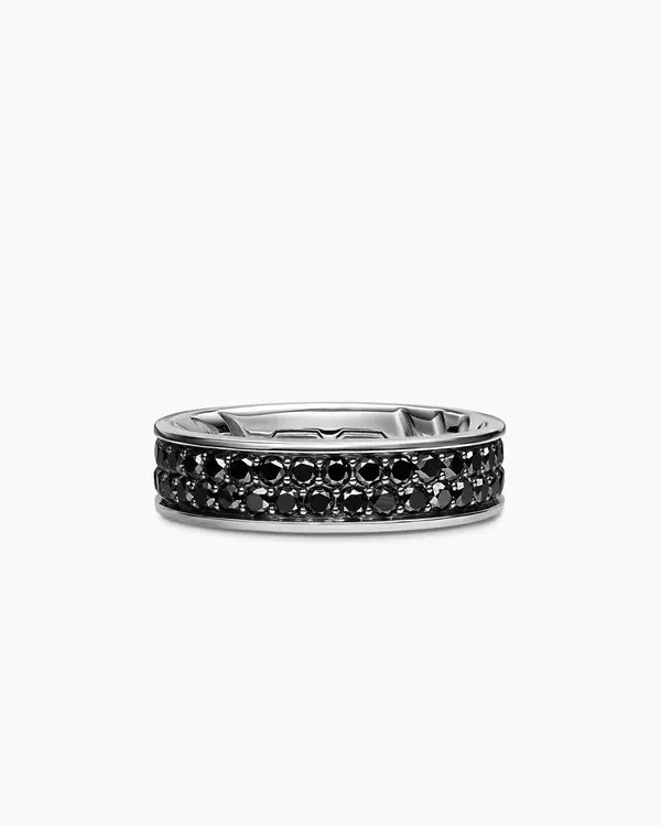 David Yurman Streamline® Band Ring In Sterling Silver - Black Diamond