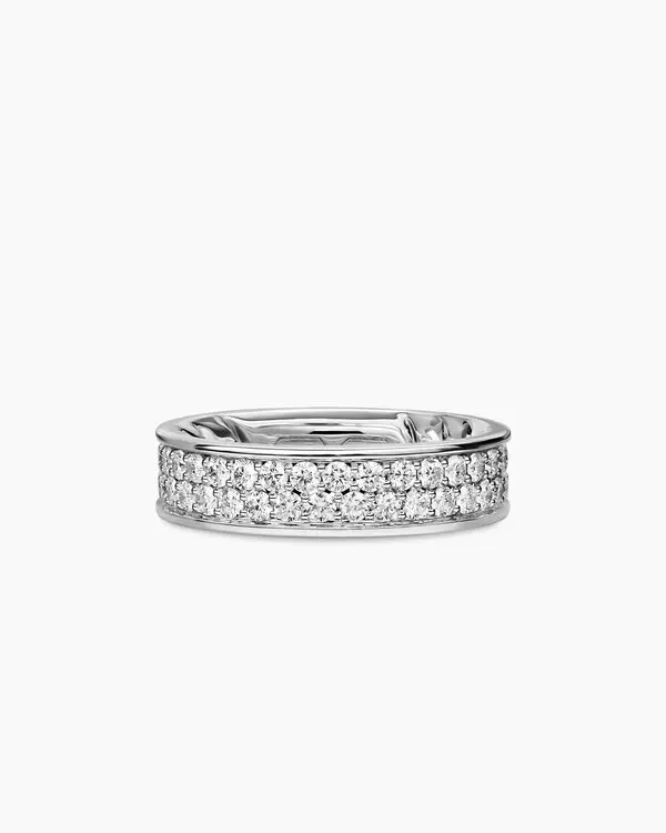 David Yurman Streamline® Band Ring In Sterling Silver - Diamond