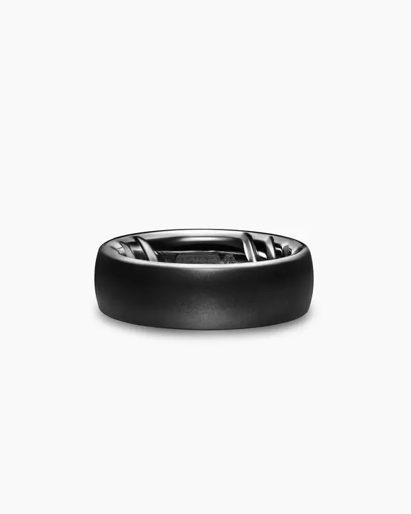 David Yurman Streamline Band Ring In With Black Diamonds - Black Titanium