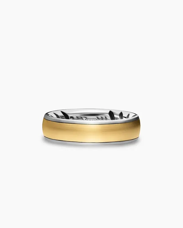 David Yurman Streamline® Band Ring In Sterling Silver And 18k Yellow Gold - Sterling Silver/18k Yellow Gold
