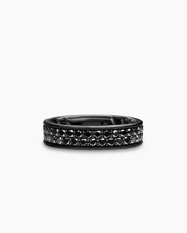 David Yurman Streamline Band Ring In With Black Diamonds - Black Diamond
