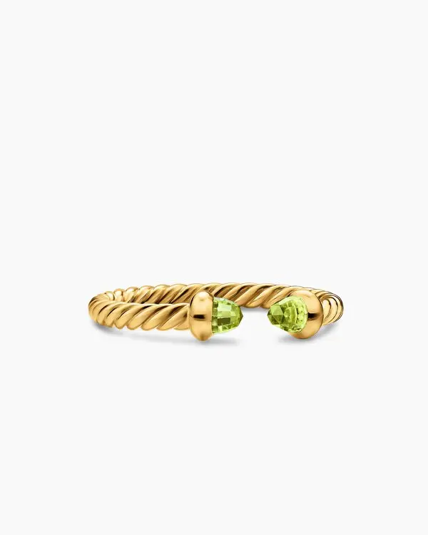 David Yurman 18k Yellow Gold Cablespira® Flex Open Ring With - Peridot
