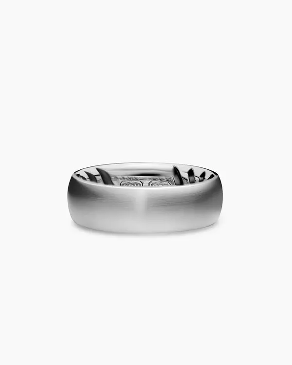 David Yurman Streamline Band Ring In Sterling Silver With Black Diamonds - All Sterling Silver