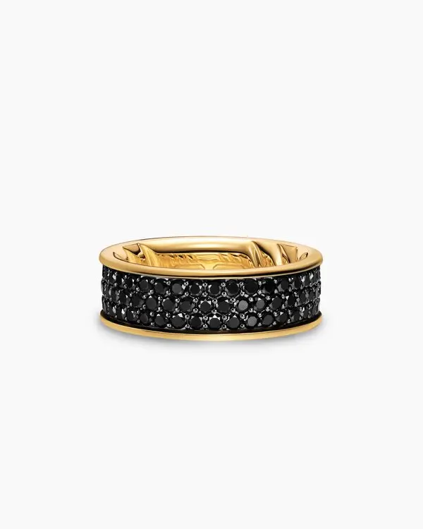 David Yurman Streamline® Band Ring In 18k Yellow Gold - Black Diamond