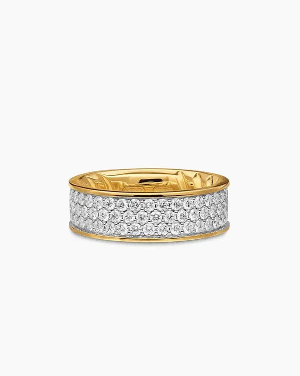 David Yurman Streamline® Band Ring In 18k Yellow Gold - Diamond