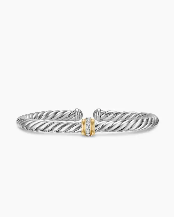David Yurman Cable Flex® Bracelet With Diamonds And 14k Yellow Gold - Diamond