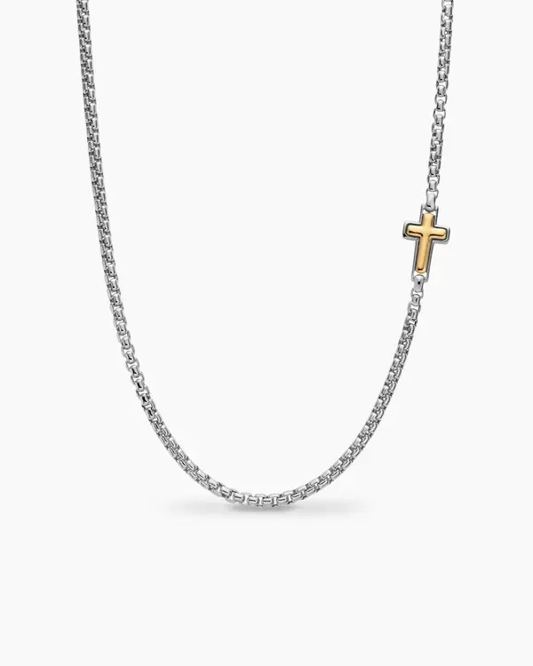 David Yurman Cross Station Necklace - Sterling Silver/14k Yellow Gold