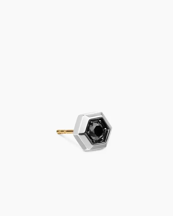 David Yurman Faceted Hex Stud Earring - Black Diamond