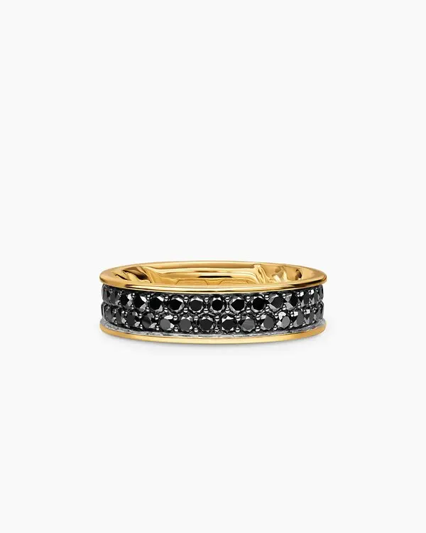 David Yurman Streamline® 18k Yellow Gold Band Ring - Black Diamond