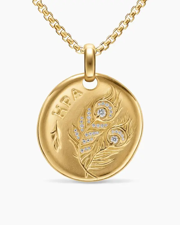 David Yurman Hera Medallion Amulet In 18k Yellow Gold With Diamonds - Diamond