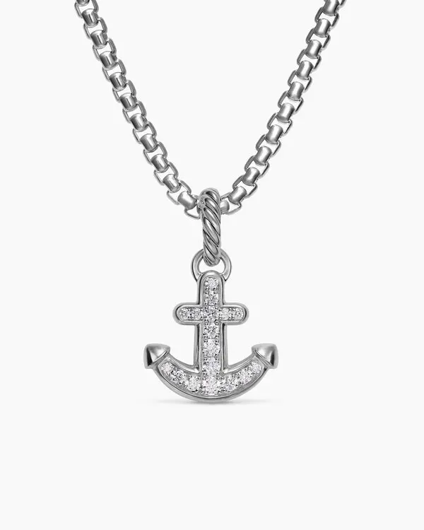 David Yurman Sterling Silver Anchor Amulet With Diamonds - Diamond