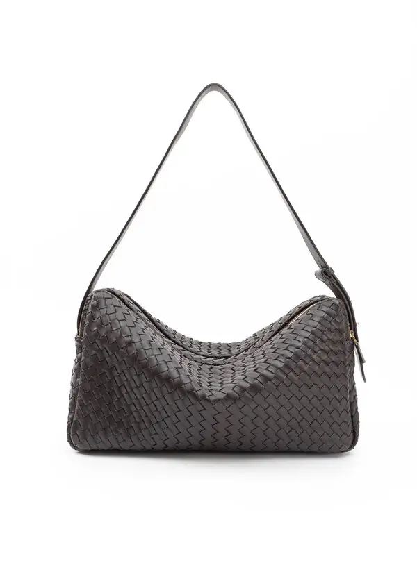 ELLEME Trousse Large Woven Leather Pouch
