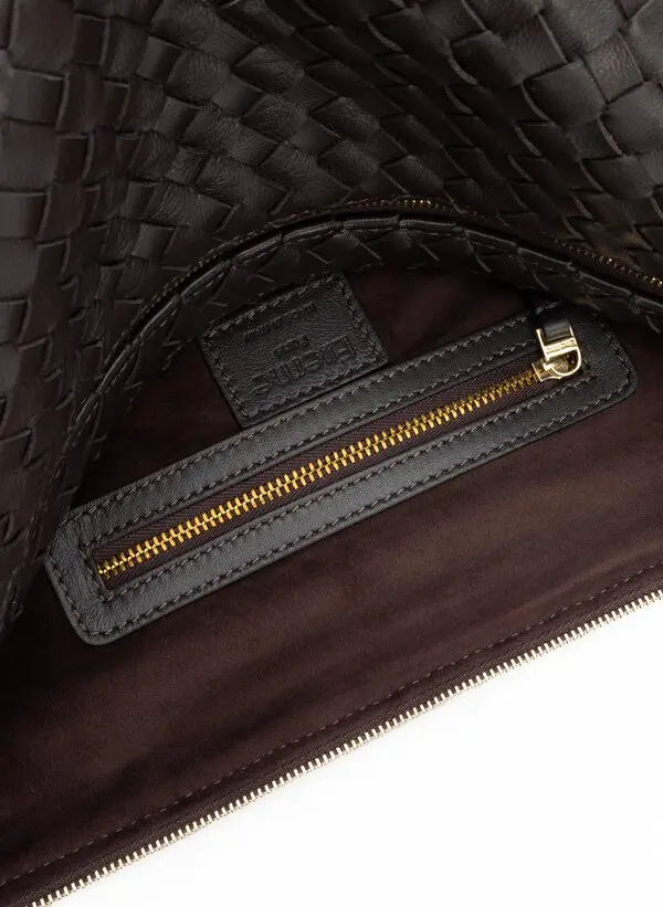 ELLEME Trousse Large Woven Leather Pouch