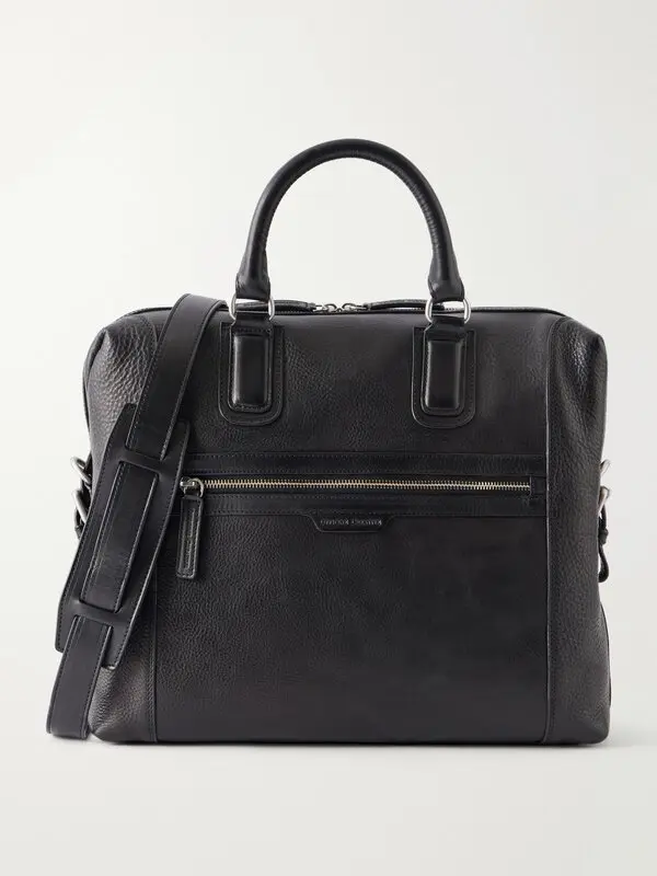 Officine Creative Jules 003 Full-grain Leather Briefcase - Black