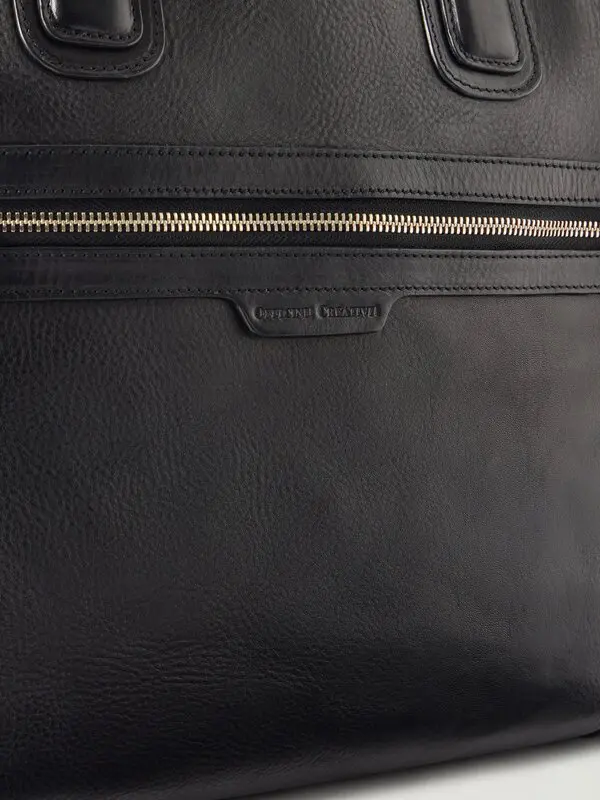 Officine Creative Jules 003 Full-grain Leather Briefcase - Black