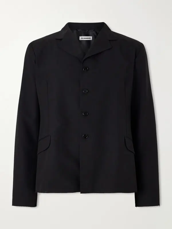 JIL SANDER Virgin Wool Button-down Coat - Black