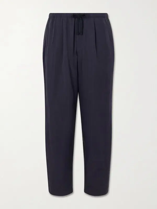 KAPTAIN SUNSHINE Straight-leg Silk-gabardine Drawstring Trousers