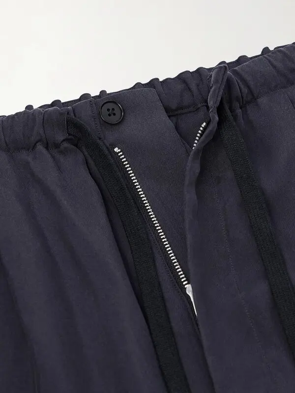 KAPTAIN SUNSHINE Straight-leg Silk-gabardine Drawstring Trousers