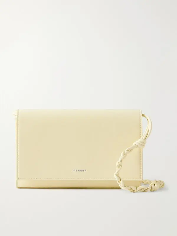 JIL SANDER Tangle Leather Shoulder Bag - Yellow