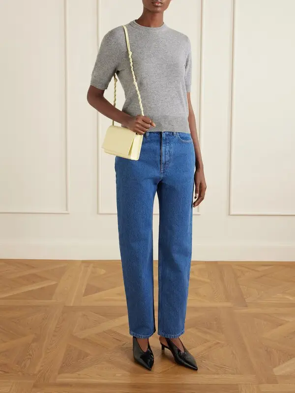 JIL SANDER Tangle Leather Shoulder Bag - Yellow