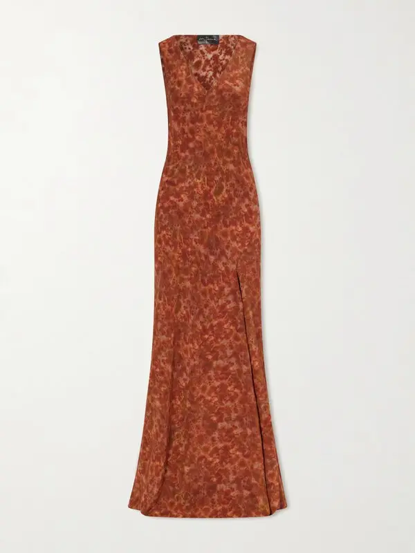 CORTANA Irina Silk-chiffon Maxi Dress - Orange
