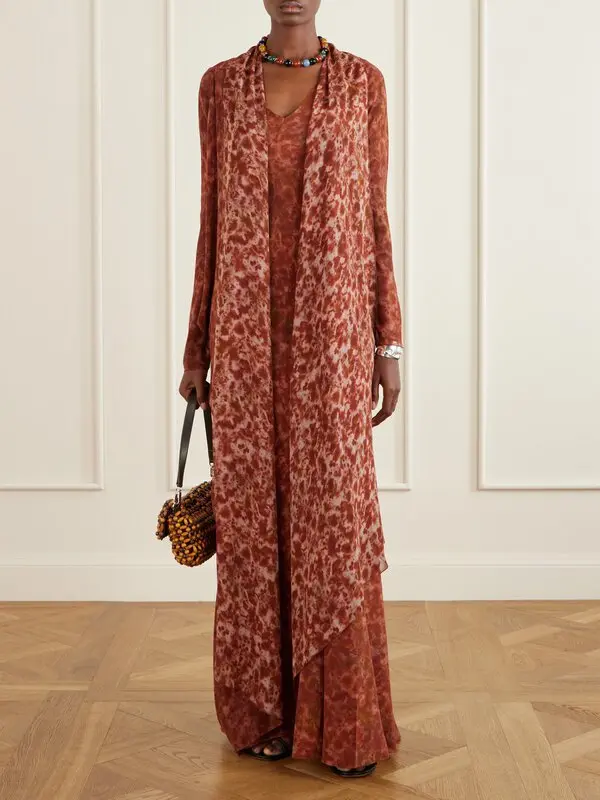 CORTANA Irina Silk-chiffon Maxi Dress