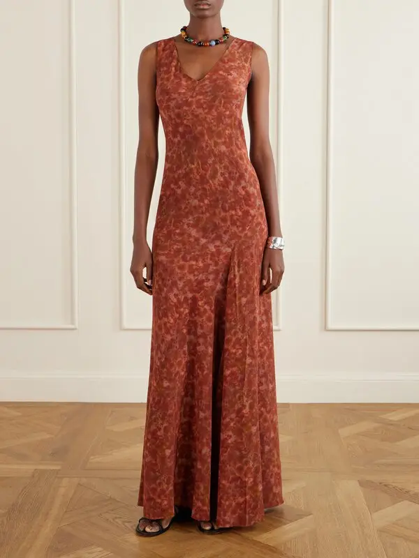 CORTANA Irina Silk-chiffon Maxi Dress