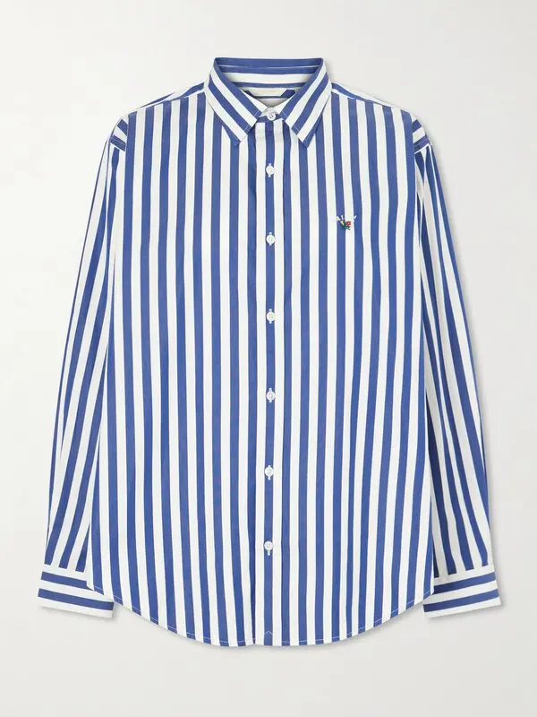 Aimé Leon Dore Striped Cotton-poplin Shirt - Blue