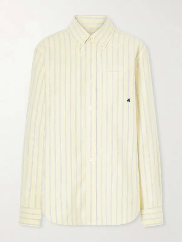 Aimé Leon Dore Striped Cotton Shirt - Yellow