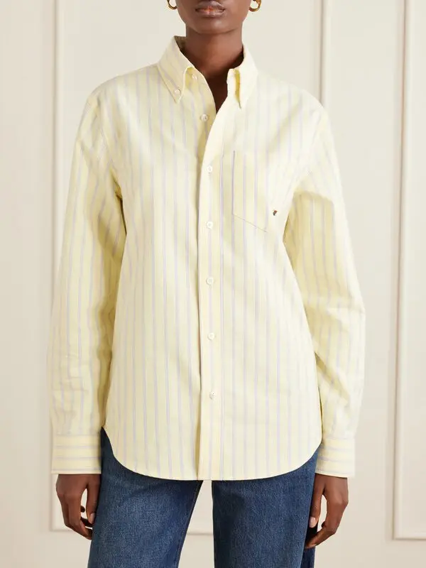 Aimé Leon Dore Striped Cotton Shirt - Yellow