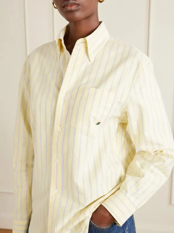 Aimé Leon Dore Striped Cotton Shirt - Yellow