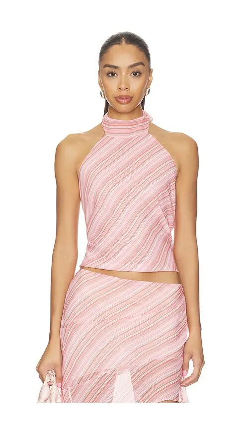 BELLA VENICE The Piper Top In Pink - Pink Stripe